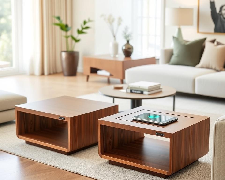 Designer side tables with built-in wireless charging | Supervivo